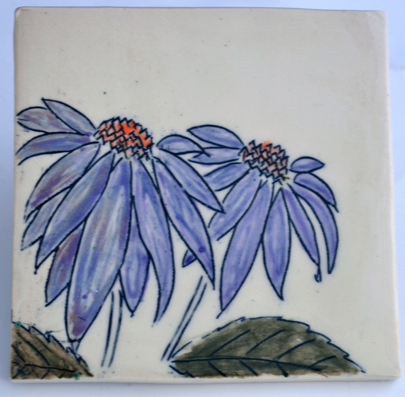 Coneflower Tile – Susan Coe Pottery